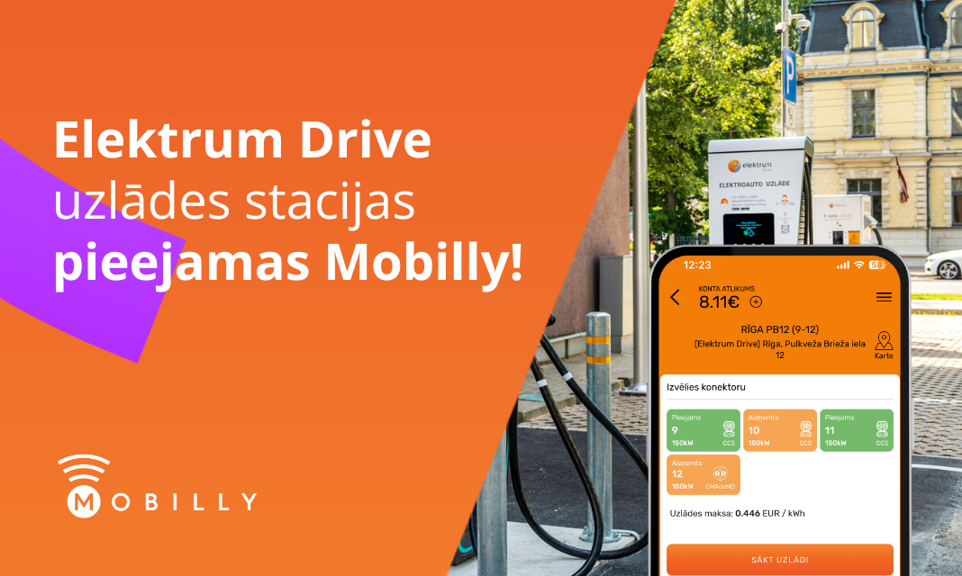 Elektrum Drive charging stations are now also available in Mobilly ...